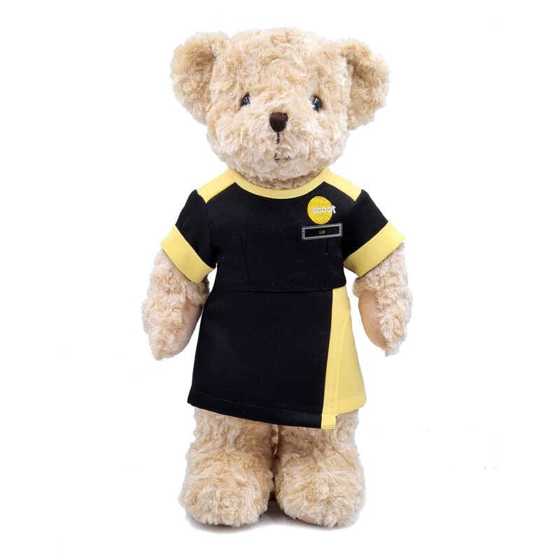 Scoot Air female cabin crew teddy bear - FourBearsShop