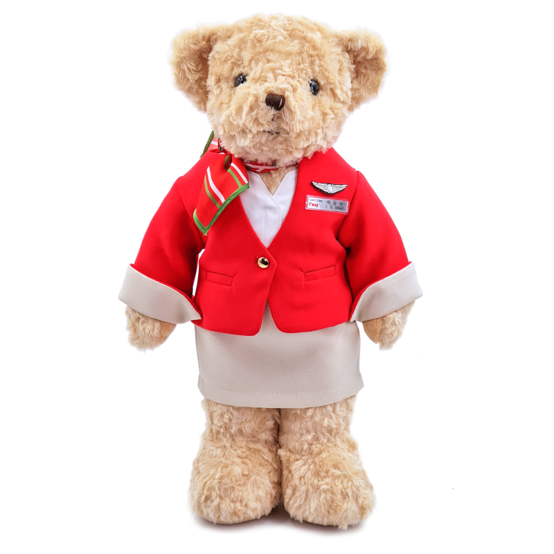 T'way Air female cabin crew teddy bear - FourBearsShop