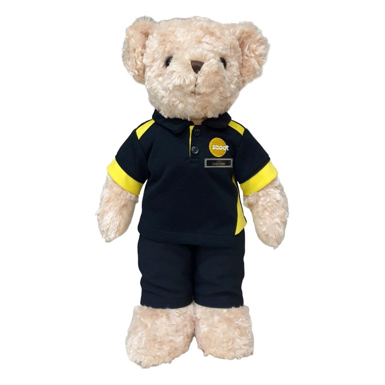 Scoot Air male cabin crew teddy bear - FourBearsShop